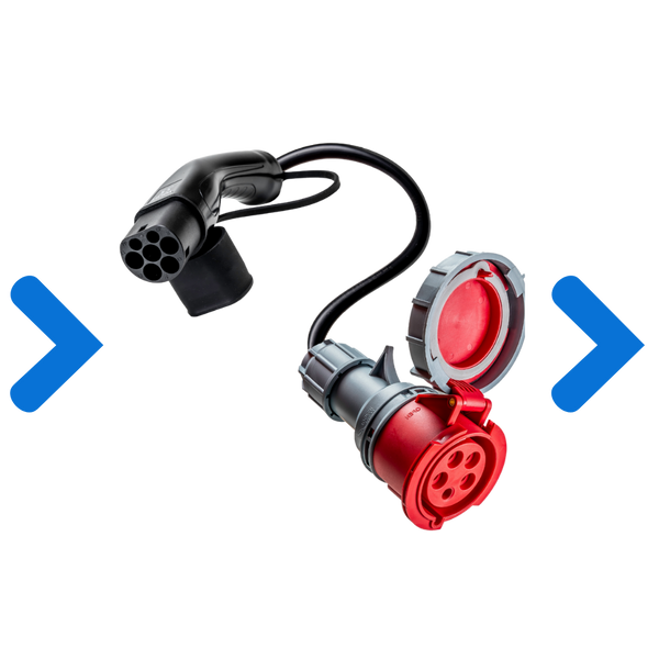 Adaptateur 32A rouge CEE vers Type 2 | Voldt®